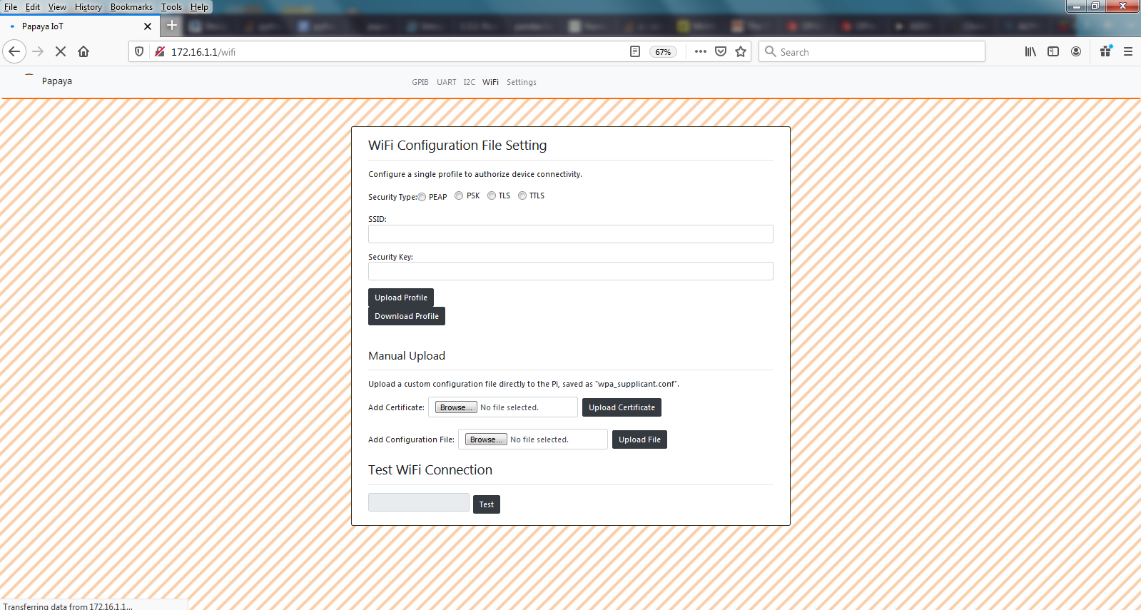 An example of PEAP configuration is shown in the next screenshot. The SSID is the name of the ...